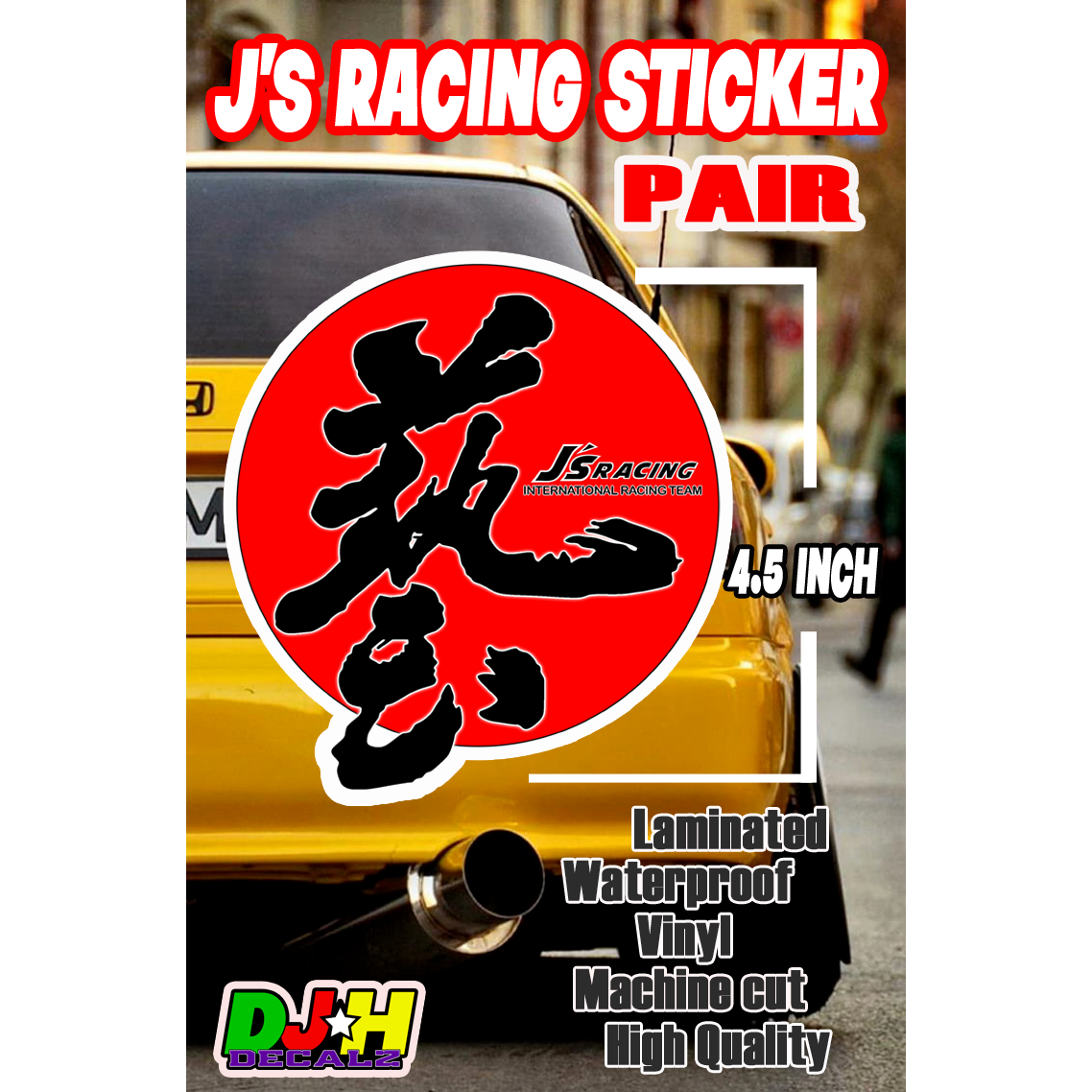 j's racing sticker set jdm laminated print vinyl waterproof | Shopee ...