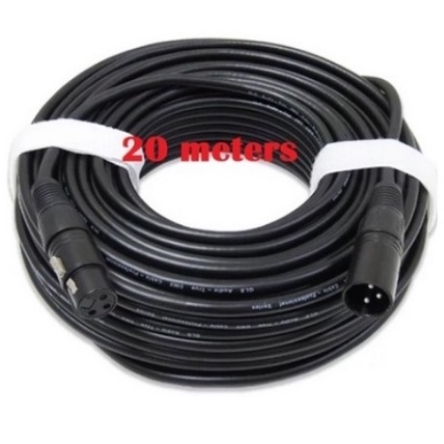 20 meters 3Pin XLR Cable Male to Female M/F Foil+Braided Shielded Audio ...