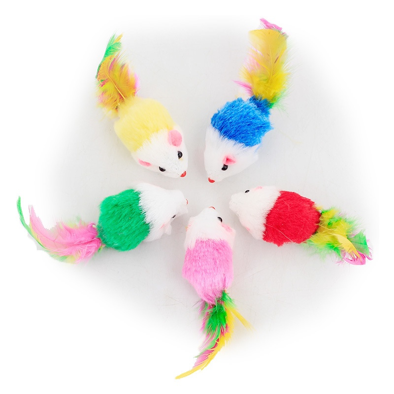 Cat mouse toy Kitten mouse rat toy chasing toy plush mouse in cage pet ...
