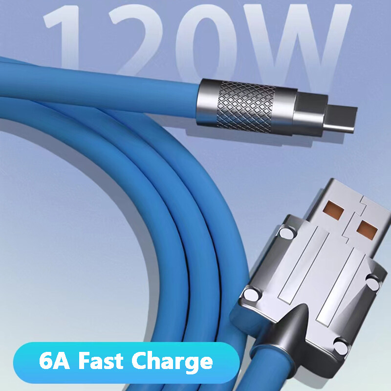 1M Zinc Alloy Liquid Silicone Cable Quick Charge USB Cable Micro Usb 6A ...