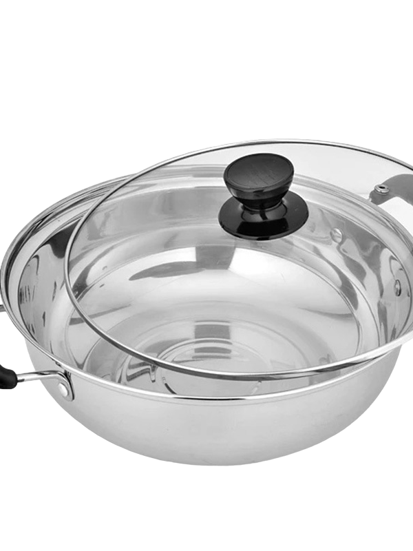 Stainless Steel Hot Pot With Glass Cover Soup Pot Souce Pot Kaldero ...