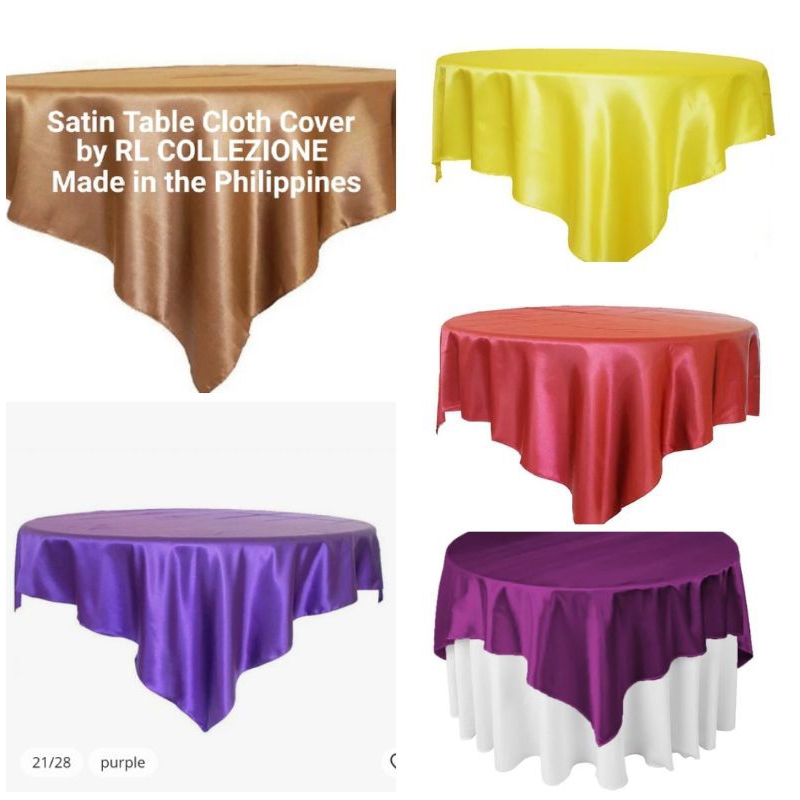 Satin Table Topper/Overlay - fit to 4/6/8/10/12 seater | Shopee Philippines