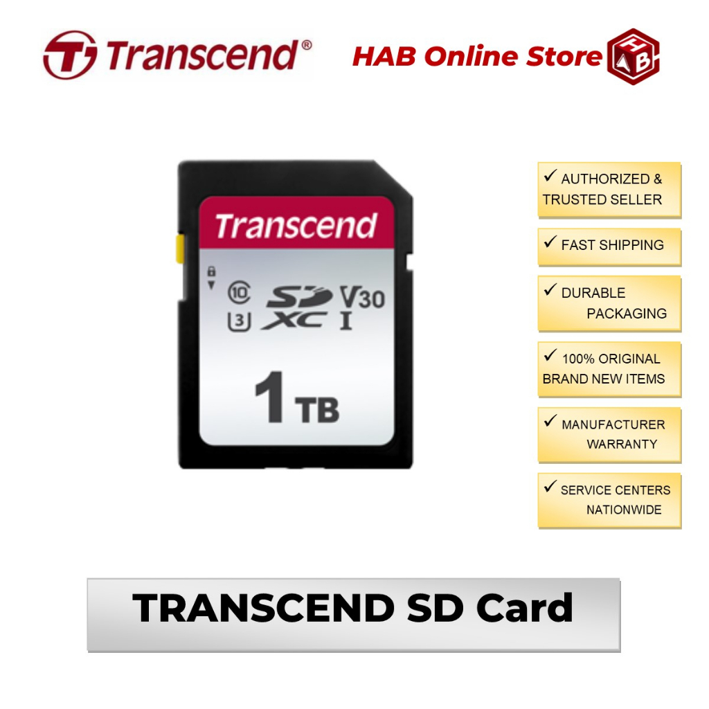 Transcend SD Card 300S 16gb 32gb 64gb 128gb 256gb 512gb 1tb | Shopee Philippines