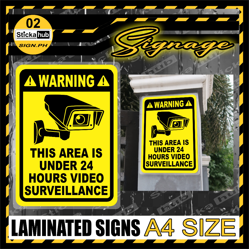 WARNING SIGNAGE CCTV, LAMINATED A4 SIZE SIGNAGE | Shopee Philippines