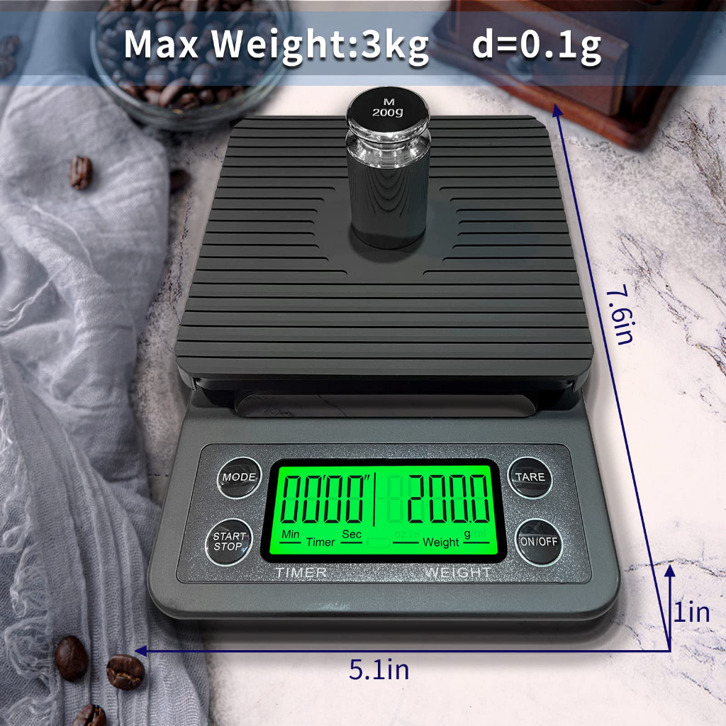 Digital LCD Electronic Kitchen Weighing Scale scale with timer 0.1g-5kg ...