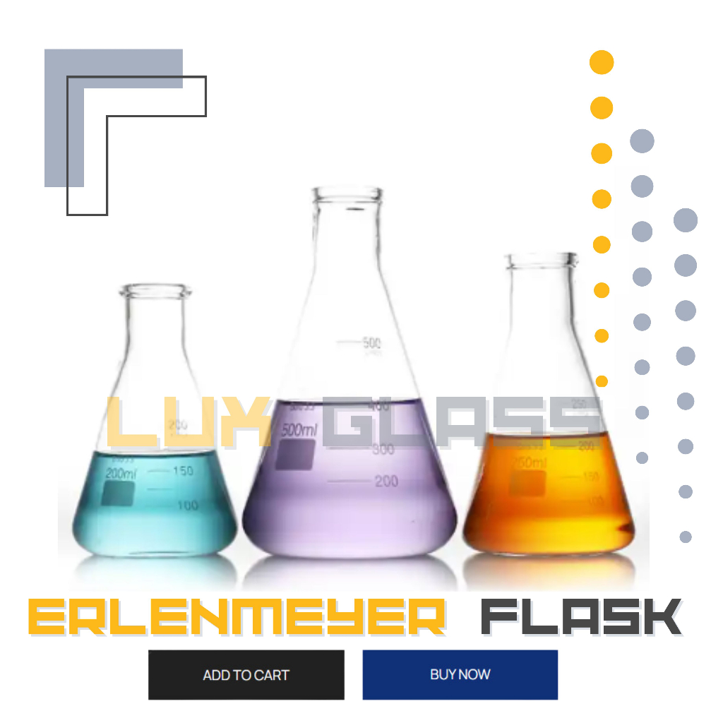 Laboratory Erlenmeyer Flask | Borosilicate Glass Flask Triangular ...