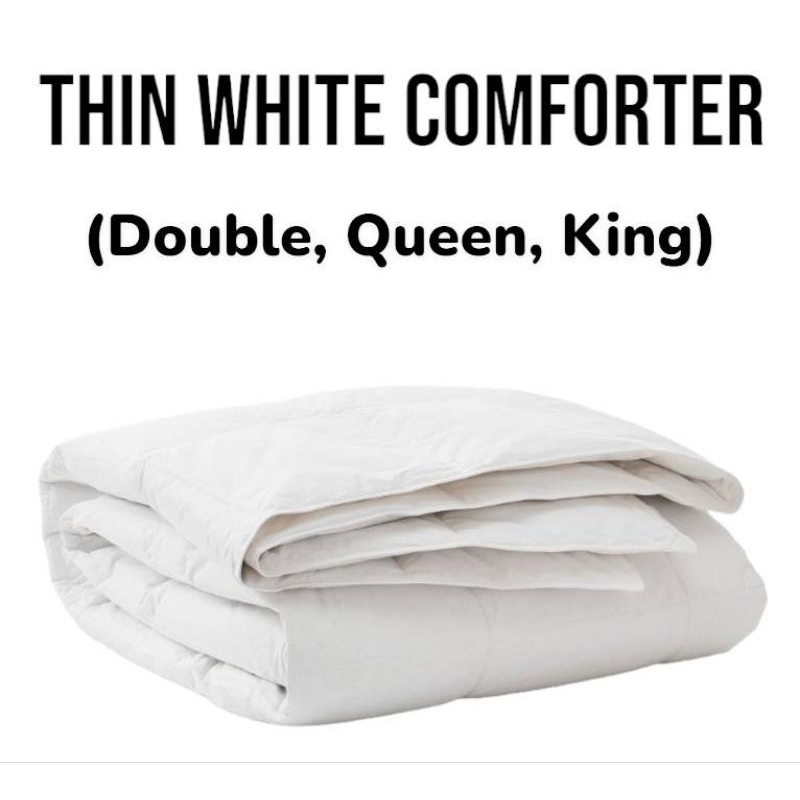 Thin Plain white comforter/duvet filler double size(150x200cm) | Shopee ...