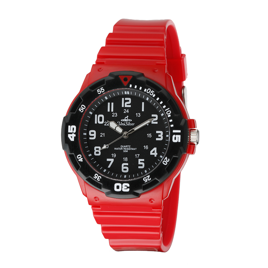 UniSilver TIME men's Analog Red / Black Rubber KW3908-1104 Watch ...