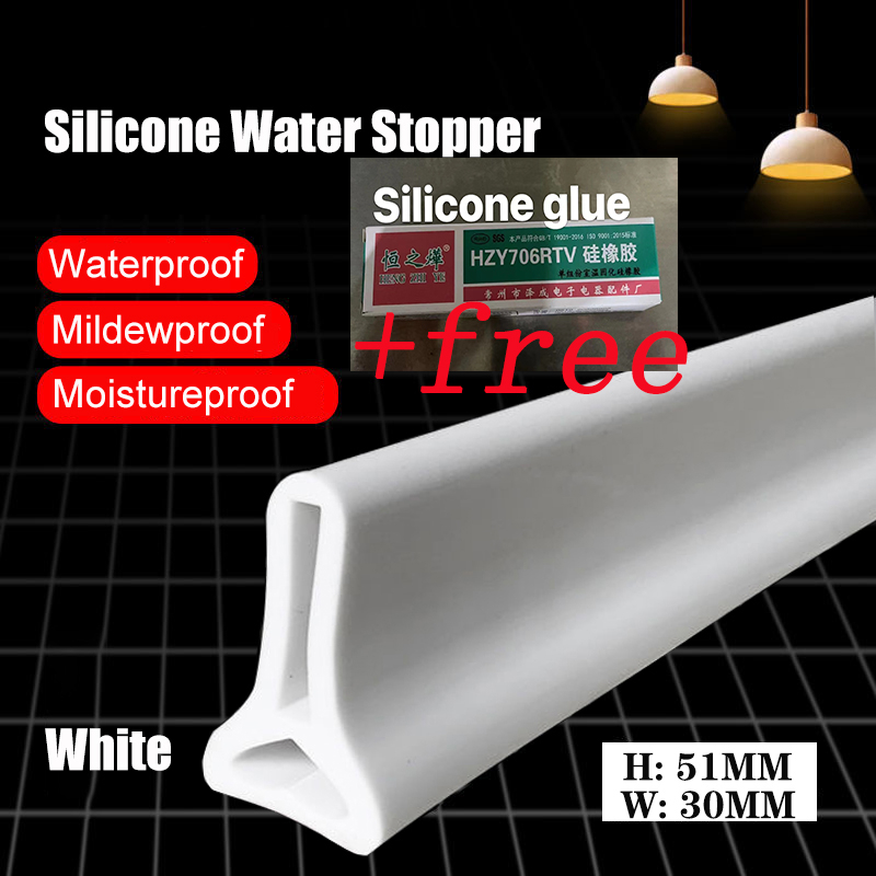 Silicone Bathroom water stopper heavy duty rubber Blocker Shower Dam ...