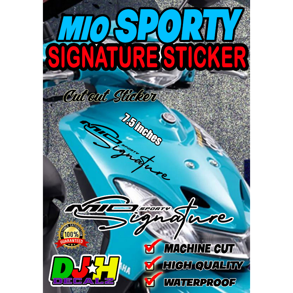 mio sporty signature cut out vinyl sticker waterproof durable | Shopee ...