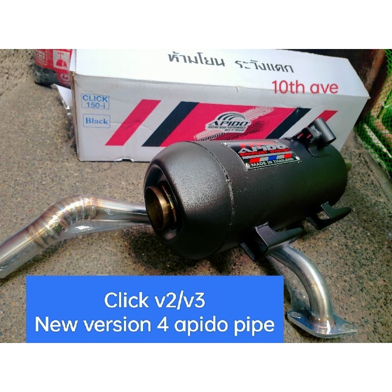 Apido pipe For honda click v2/v3/125/150i/M3/Gear/SILVER Tip (New V4 ...