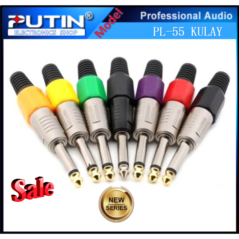 The 1 PCS (PL55 KULAY) P-PL 1/4 Mono Metal Phono Microphone Plug ...