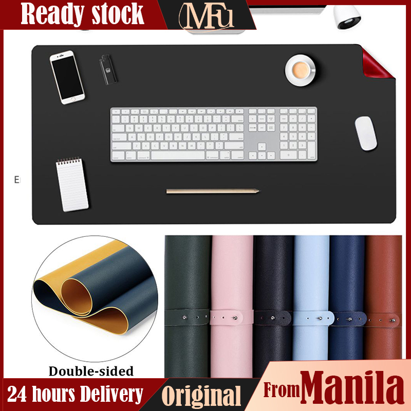 Double-Sided Mouse Pad PU Leather Desk Pad Waterproof Portable Gaming ...