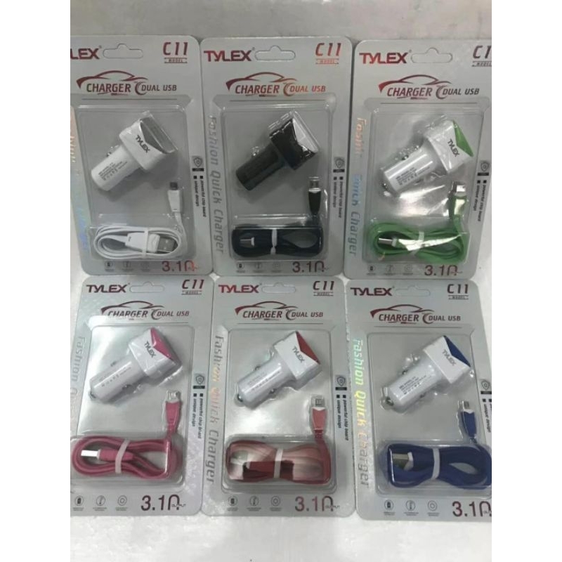Tylex Car adaptor Set Charger 2.4 A iphone type C and android | Shopee ...