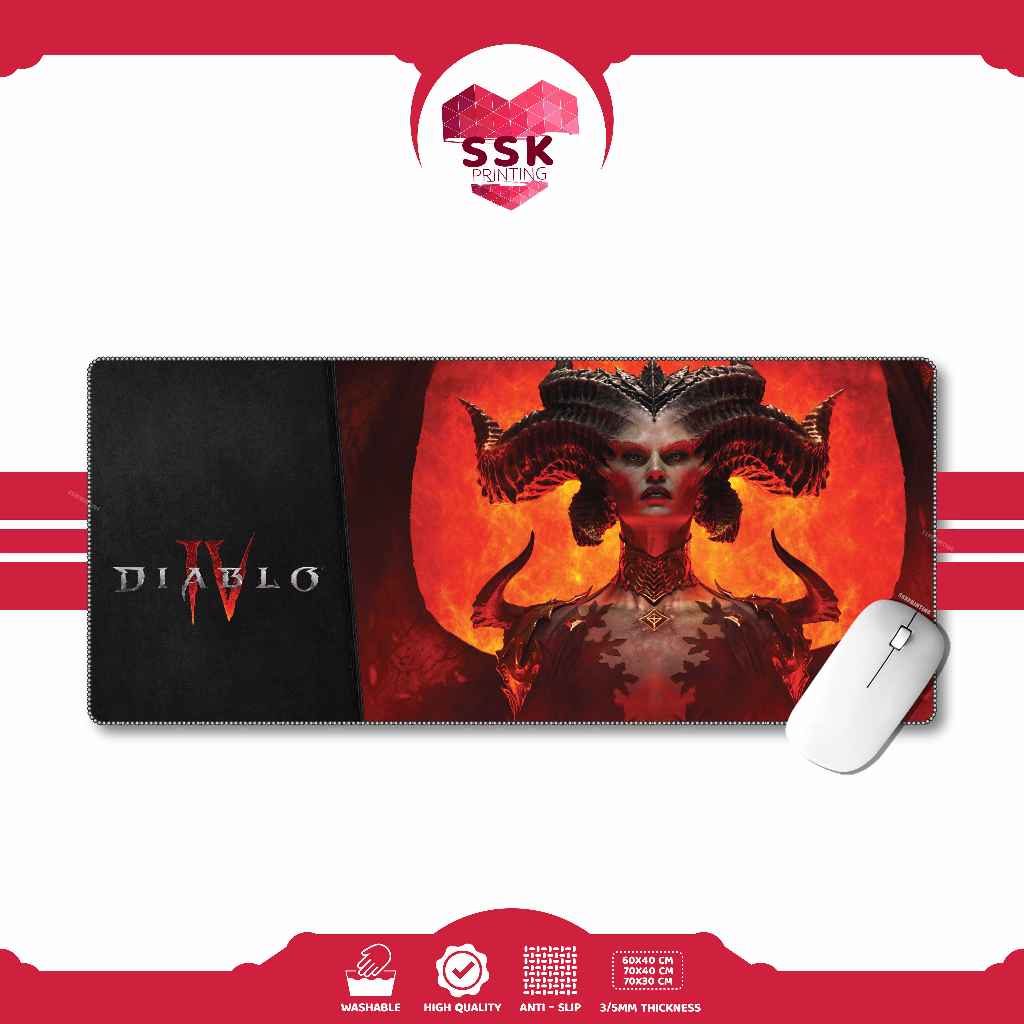 Diablo 4 Game Extended Mousepad | Gaming | Deskmat | Longpad | 3mm ...