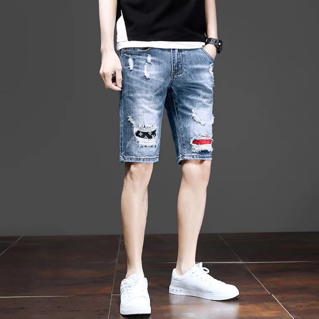 GK# New Tattered Denim Short For Men | Shopee Philippines
