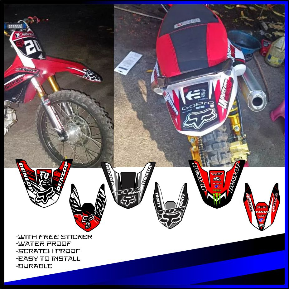 HONDA XRM TRINITY 125 FRONT AND BACK FENDER STICKER DECALS GOOD QUALITY ...