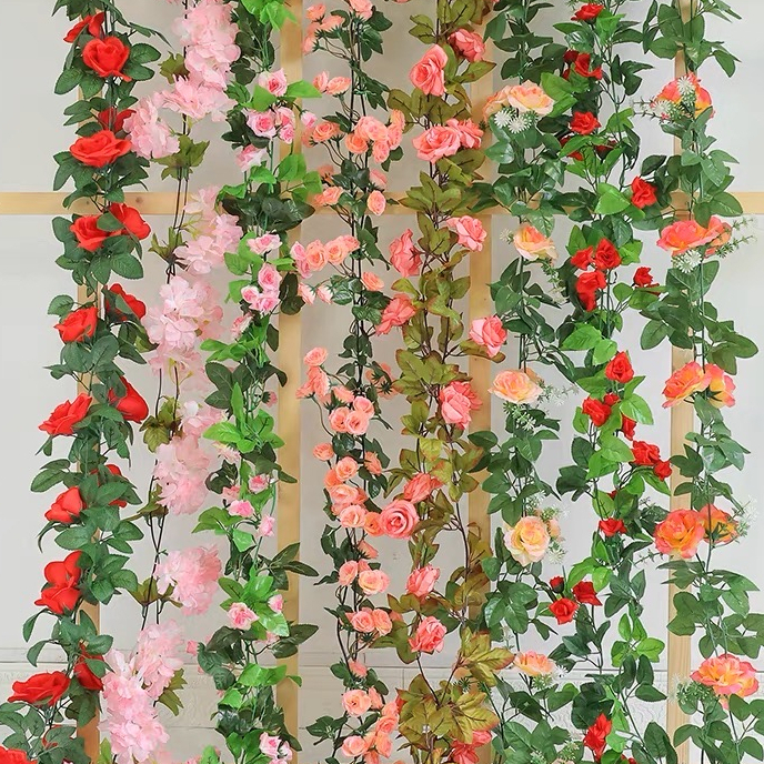 2meter Artificial Leaves Garland Hanging Plants Plantita Fake Leaves ...