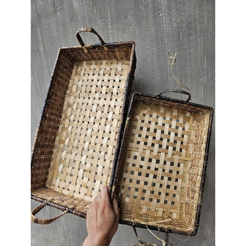 Native Basket Nito tray with Ear Handle 14x10x3 | Shopee Philippines