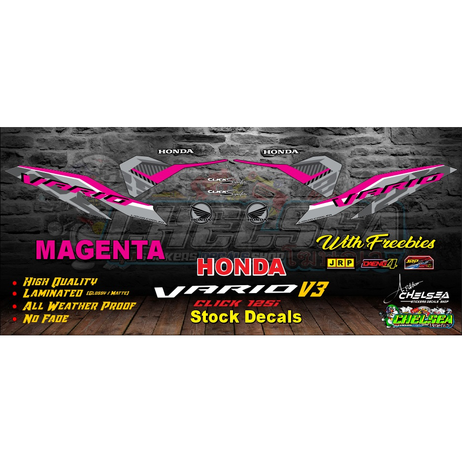 Honda Vario V3 (Click 125i V3) Stock Decals / Stickers with freebies ...