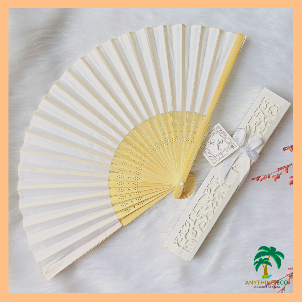 (FREE BOX) Personalized Custom Silk Fans / Folding Hand Fan / Wedding ...
