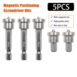 5pcs Magnetic Positioning Screwdriver Bits1/4" Hex Shank PH2 Phillip ...