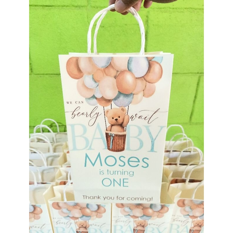 10pcs Bear d3 theme customized lootbags | Shopee Philippines