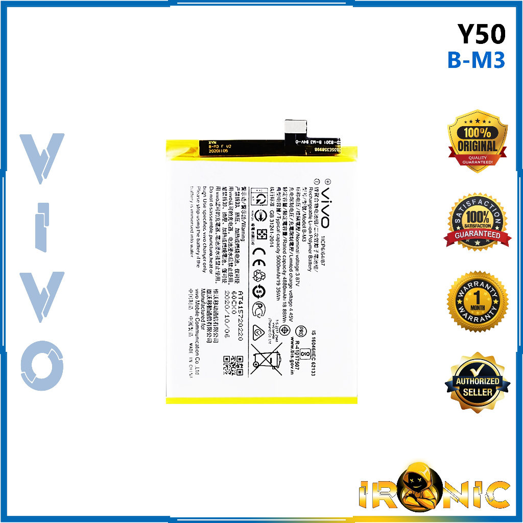 Vivo Y50 Battery Model B-M3 Original Equipment Manufacturer | Shopee ...