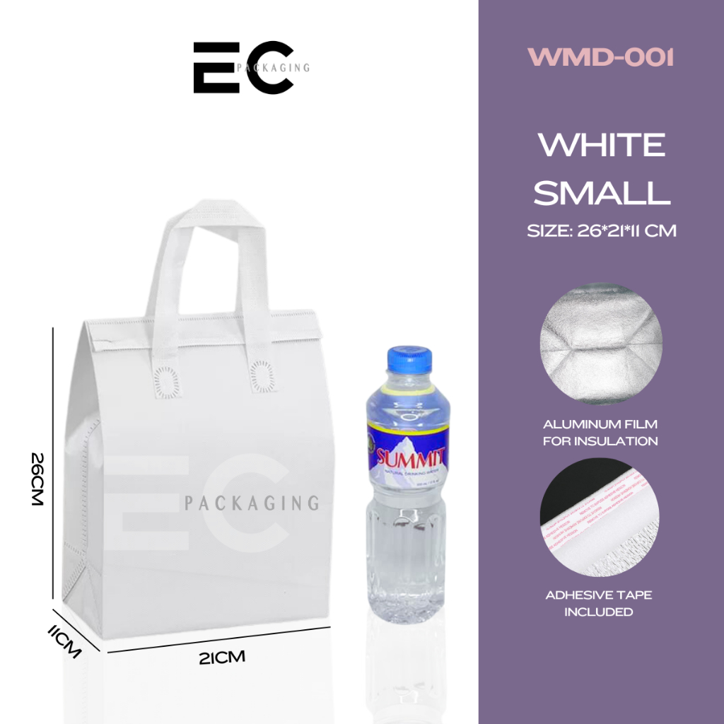 [EC] 5/10 Pcs White Thermal Insulated Take-Away Bag Ice cream/Milk tea ...