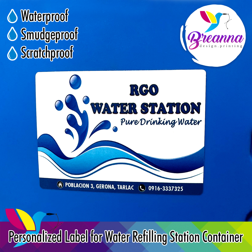Personalized Label for Water Refilling Station Container | Shopee ...