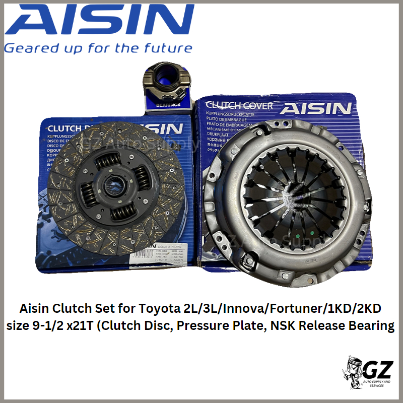Clutch Set 9 1/2 21T Toyota Innova / Fortuner / Hilux 2KD Disc / Pressure Plate / Release ...