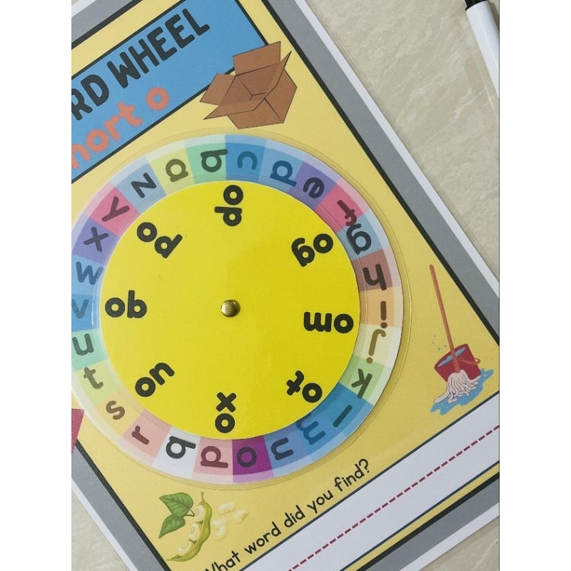 CVC Short Vowel "O" Word Wheel with free marker erasable | Shopee ...