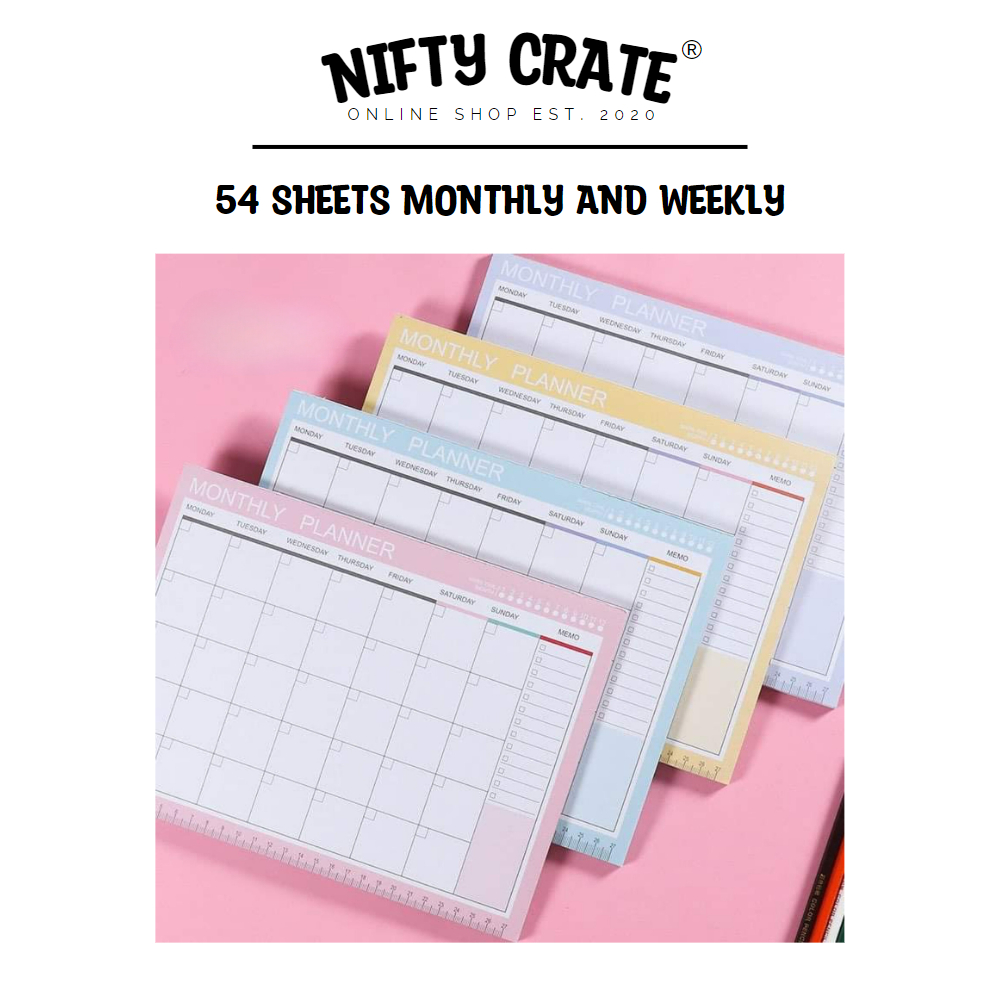 54Sheets Monthly/Weekly Checklist Pad Planner To do list column ...