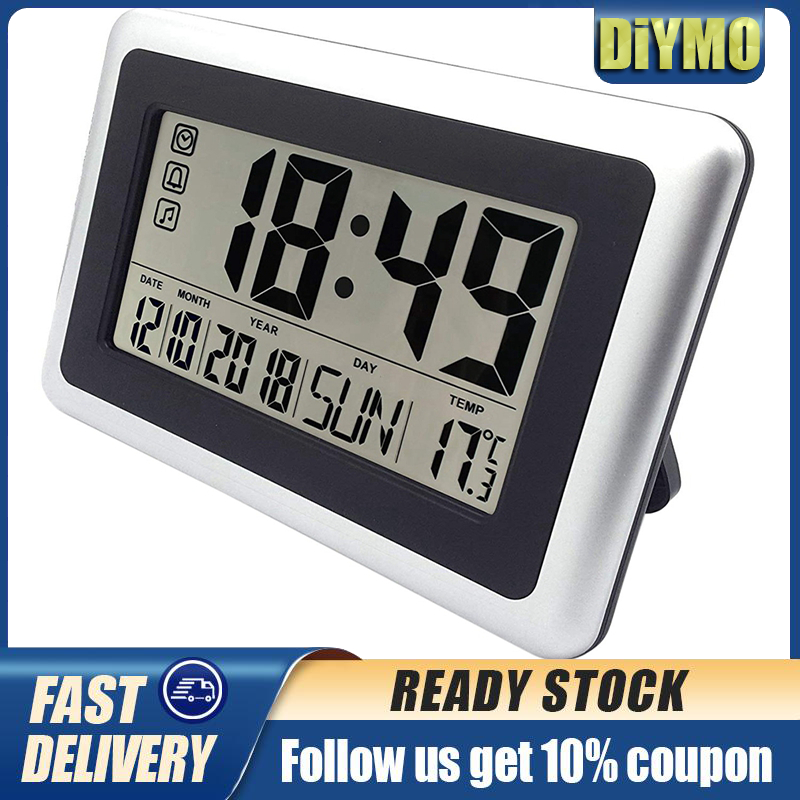 Large Display Digital Wall Clock,Silent Desk Shelf Clocks Battery ...