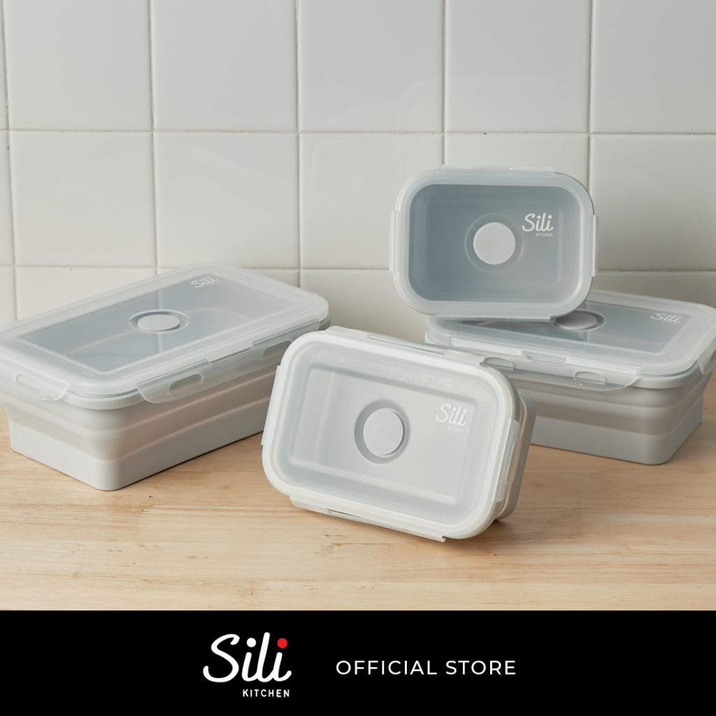 SILI Collapsible Silicone Food Container (350, 540, 800, 1200ml ...
