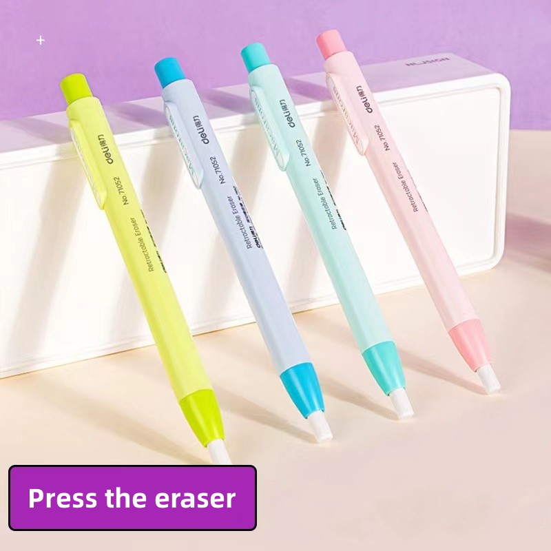 Retractable Pencil Eraser Pencil Rubber Macaron Color Eraser Correction ...