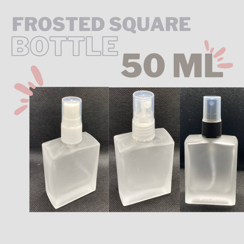 Square Perfume Bottle Clear or Frosted 50ml/30ml | Shopee Philippines