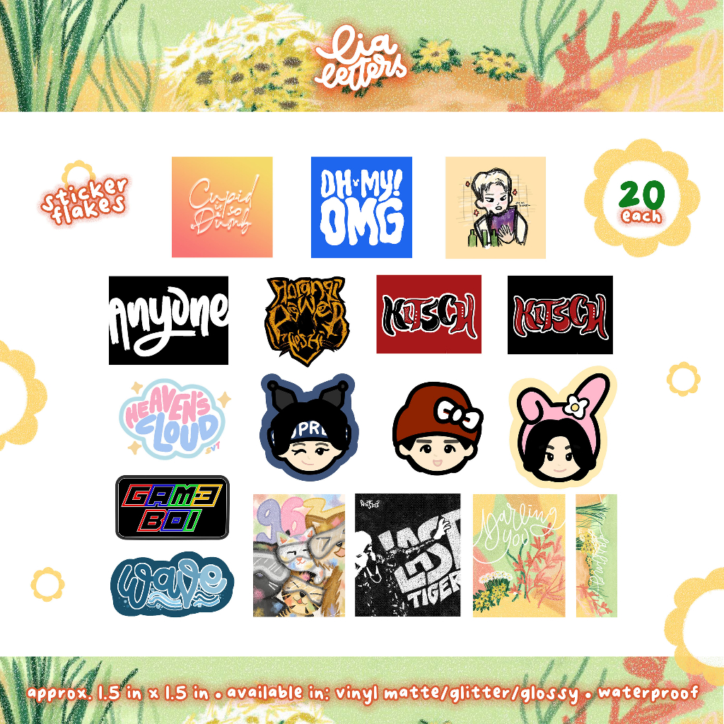 KPOP Sticker Flakes (SVT, New Jeans, Ive) | Shopee Philippines