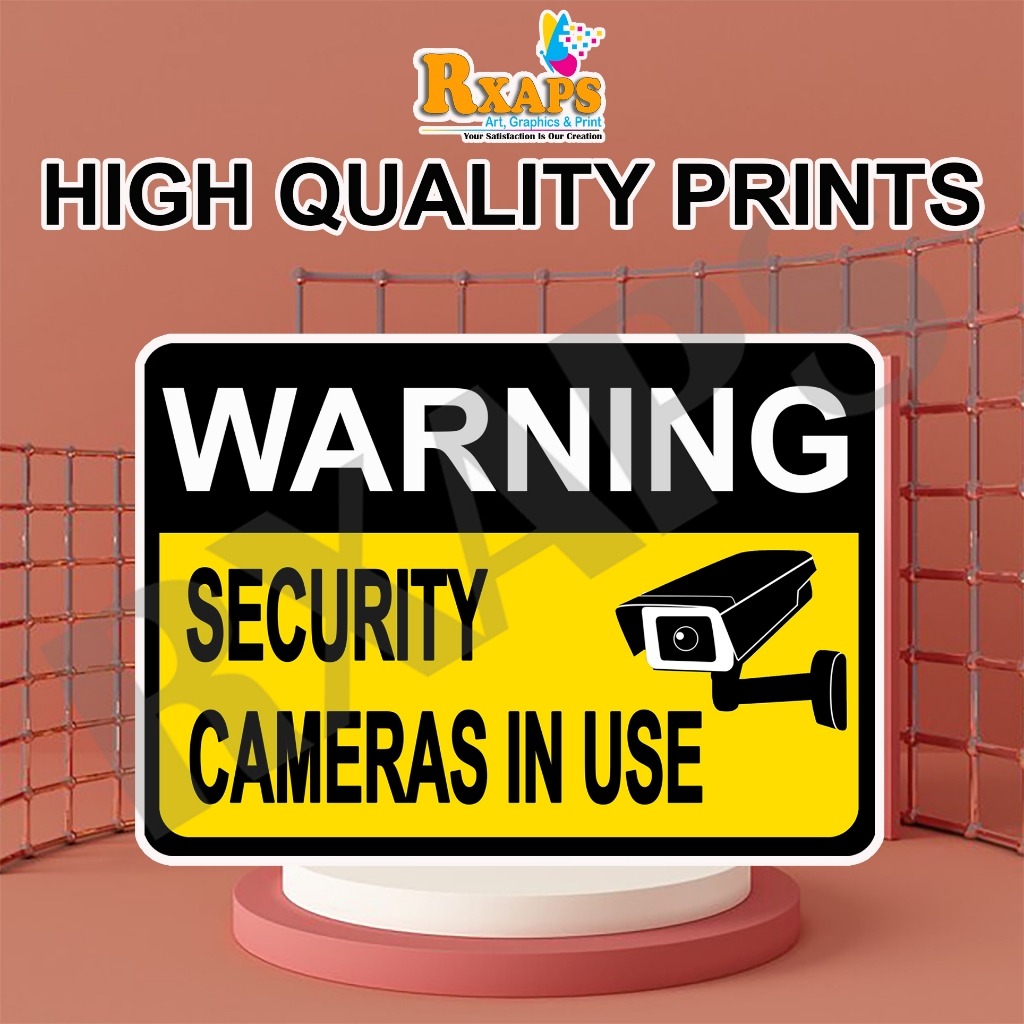 CCTV Signage Black and Yellow PVC/LAMINATED/STICKER/SINTRA BOARD A4 ...