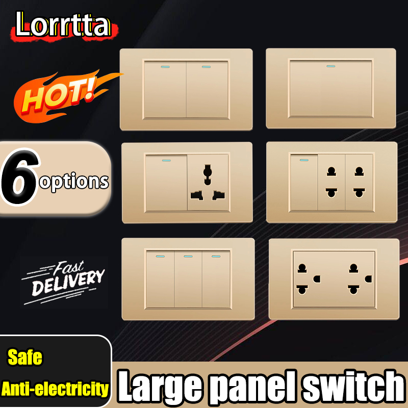 6 options Switch Outlet Wall socket Oversized panel universal ...