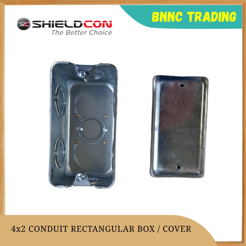 SHIELDCON CONDUIT METAL UTILITY BOX AND COVER 4X2 STEEL FITTINGS ...