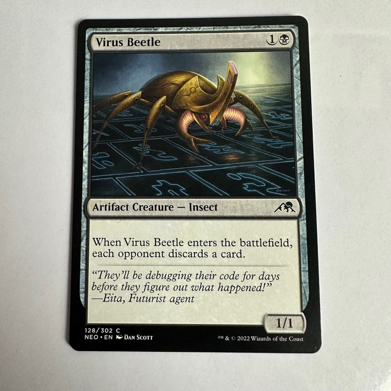 MTG VIRUS BEETLE (ARTIFACT INSECT) KAMIGAWA NEON DYNASTY (BLACK) MAGIC ...