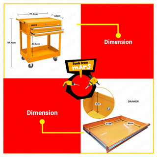 INGCO Tool Cart Organizer Box with Wheels Utility Cart Trolley Cabinet ...