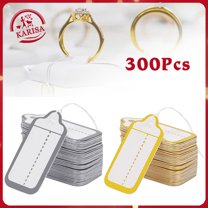 Blank Writable jewelry tag price label Display Tags with Hanging String ...