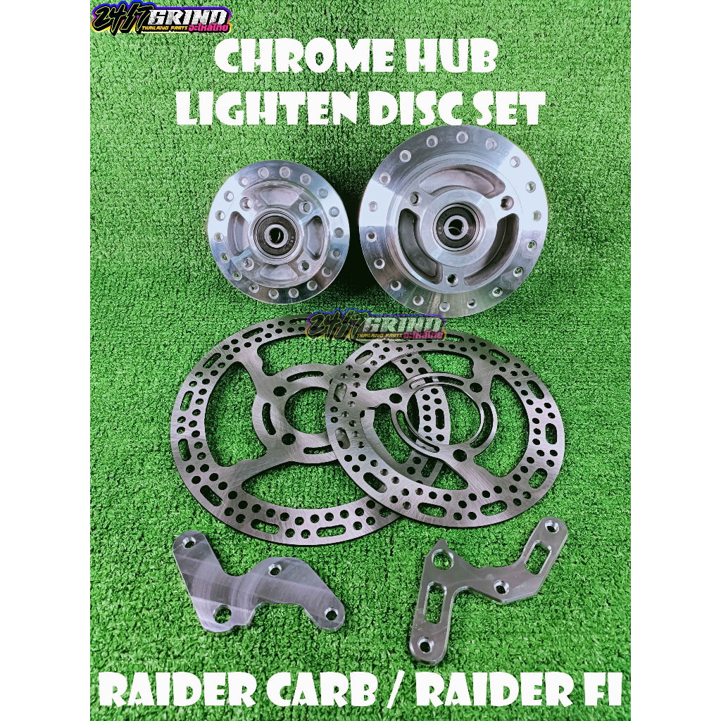 SUZUKI RAIDER 150 CARB / RAIDER 150 FI LIGHTEN CHROME HUB AND LIGHTEN ...