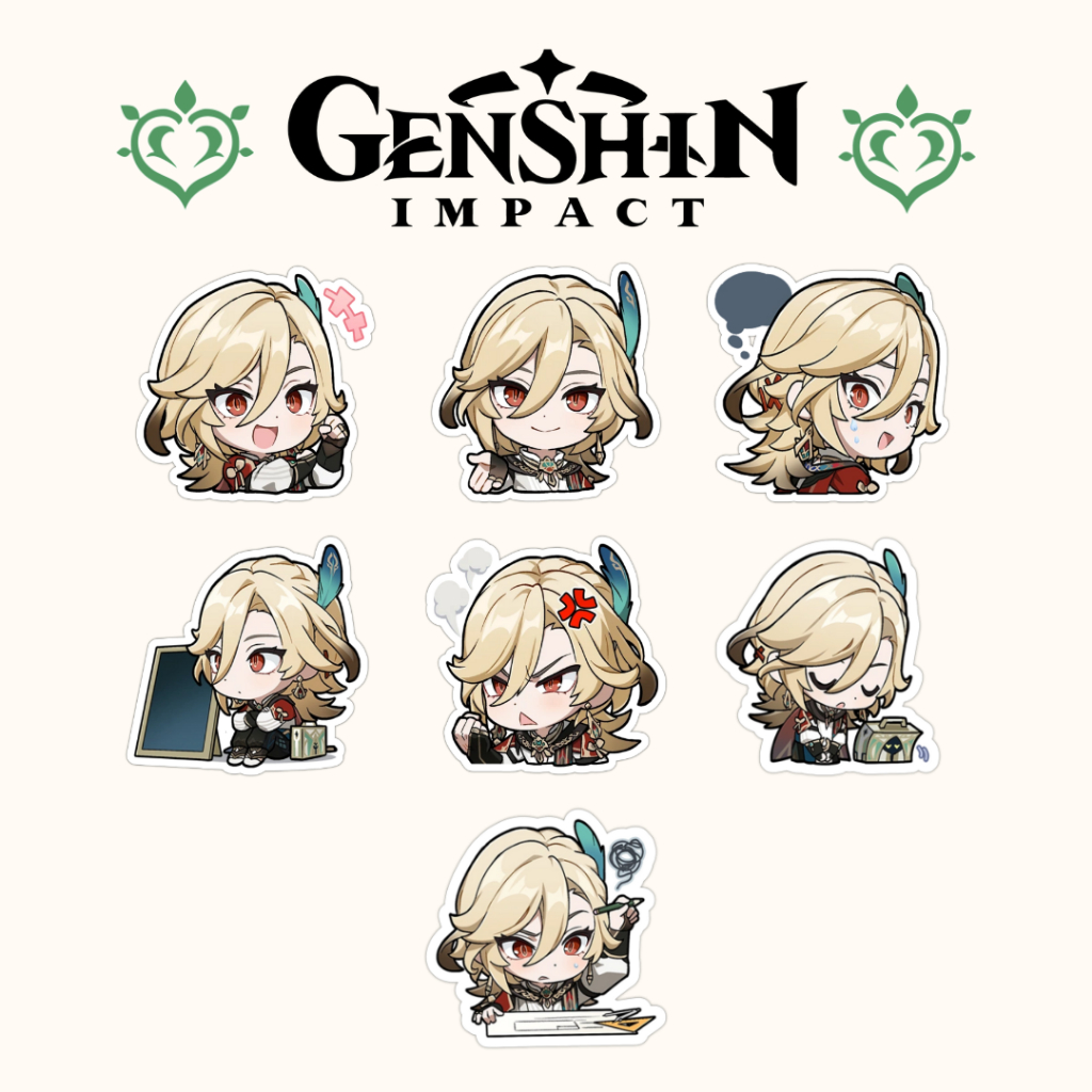 Genshin Impact Kaveh Emoji Sticker Set (7pcs) | Shopee Philippines