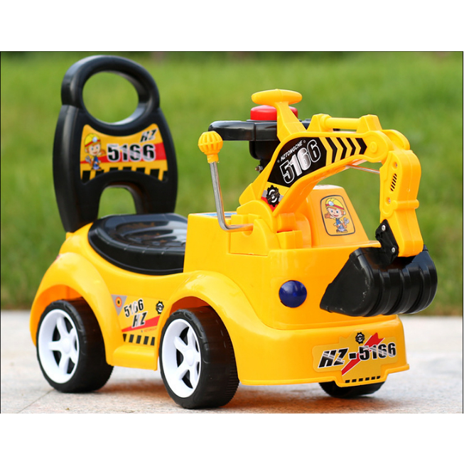 AS TOYS Large Excavator Backhoe Digger Grabber Ride-On Toy Car for Kids ...