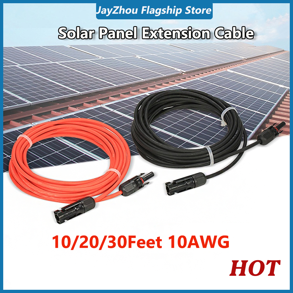 10/20/30 Feet 10AWG Solar Panel Extension Cable Wire with MC4 Female ...