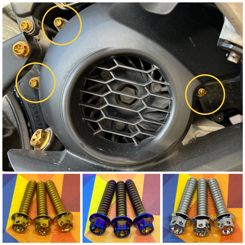 Heng Fan Cover Bolts for Mio i125 (M3) | MSI 125 | Gravis (SET OF 3 PCS ...