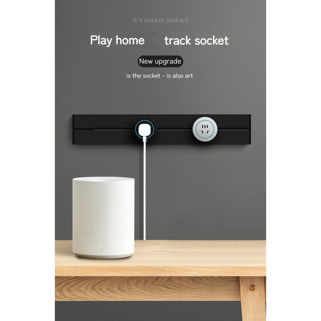 Movable Power Track Socket Modern Electric Wall Outlet with LED for ...